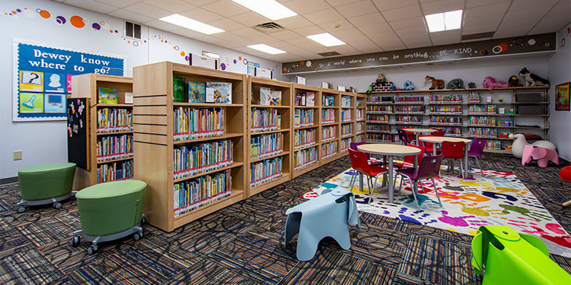 Exceptional Library Book Shelving System at Charleston Air Base