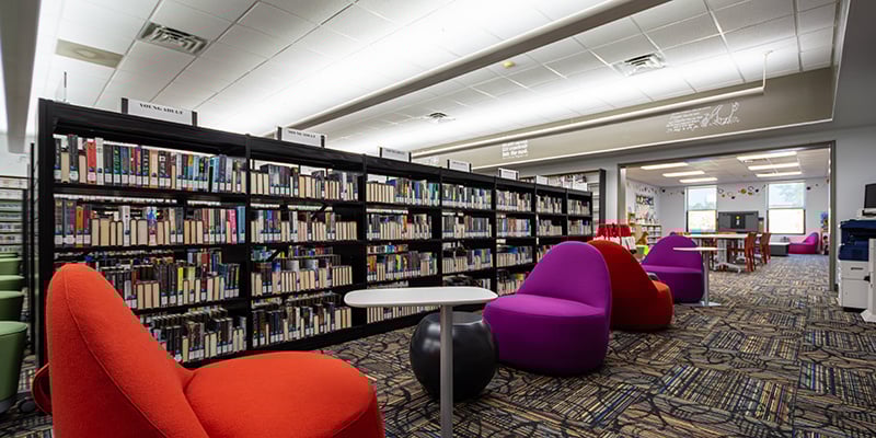 Exceptional Library Book Shelving System at Charleston Air Base